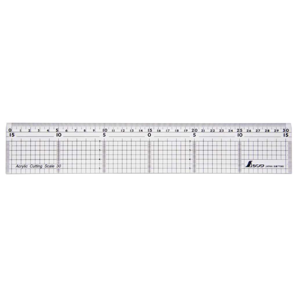 Shinwa acrylic cutting ruler 30 cm 77085 - Japansaegenshop.com